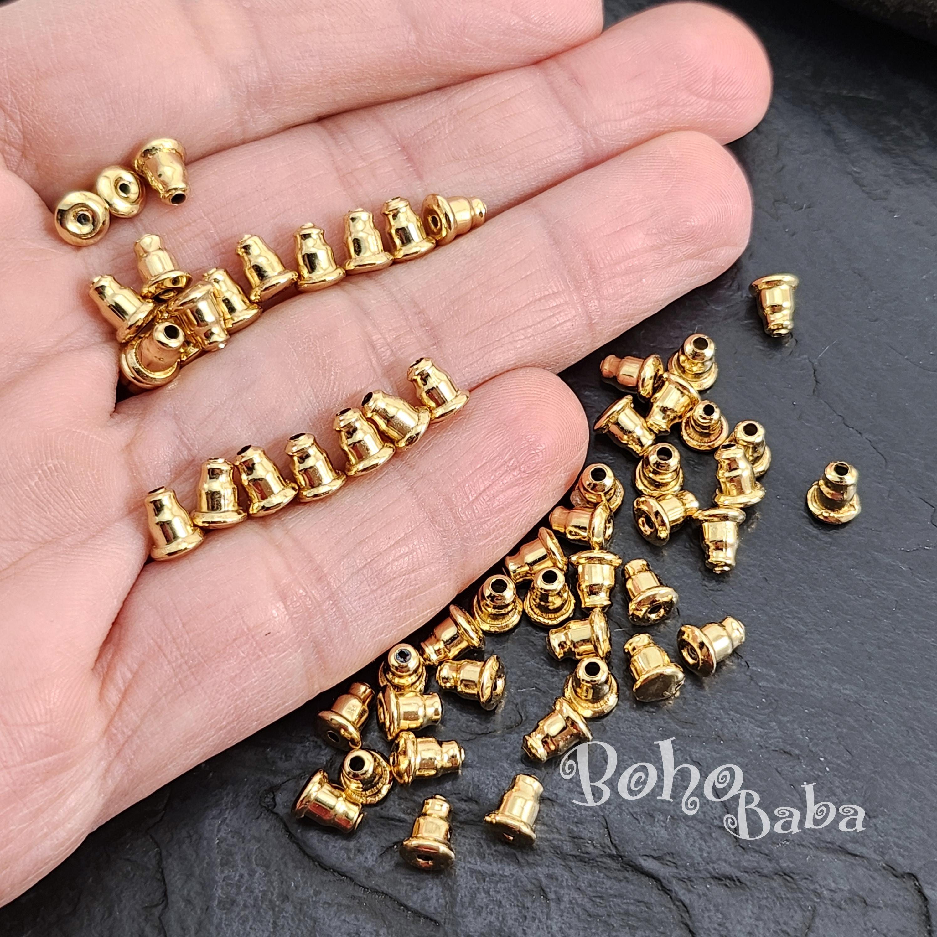 Gold Plated Ear Nuts, Bullet Clutch Earring Back Tubes, Stainless Steel ...
