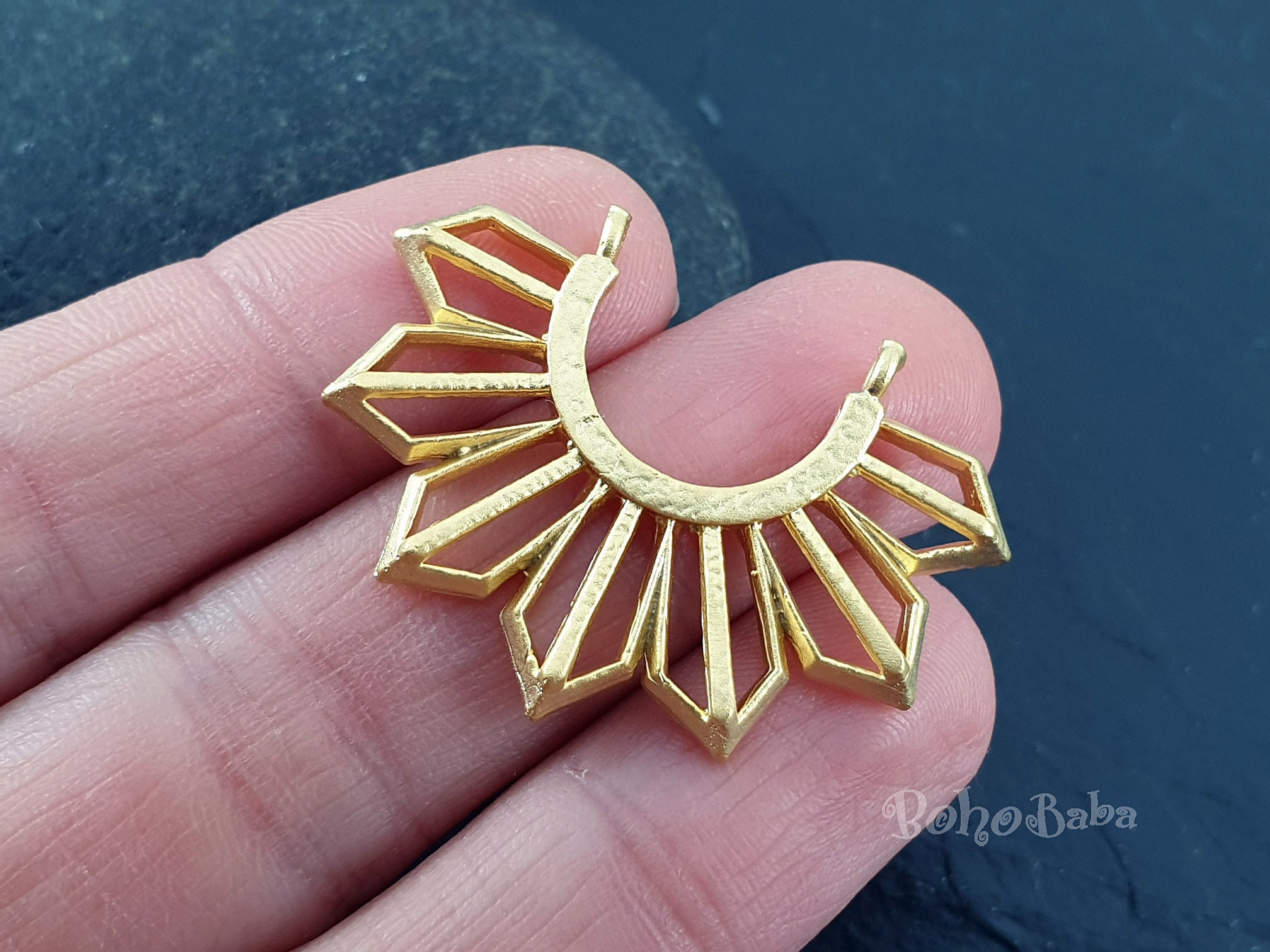 Sunburst Pendant, Sun Ray Charm, Gold Sun Charm, Earring Charm, Sun ...