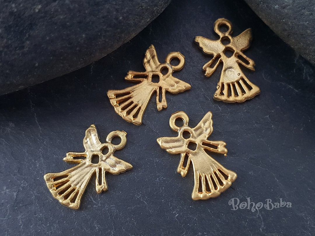 Gold Angel Charms, Mini Angel Charms, 4 Pc - Etsy