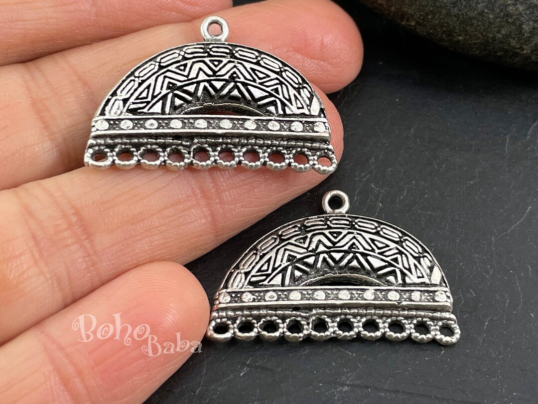 Silver Tribal Connectors, Multi Strand Connector, Silver Earrings ...