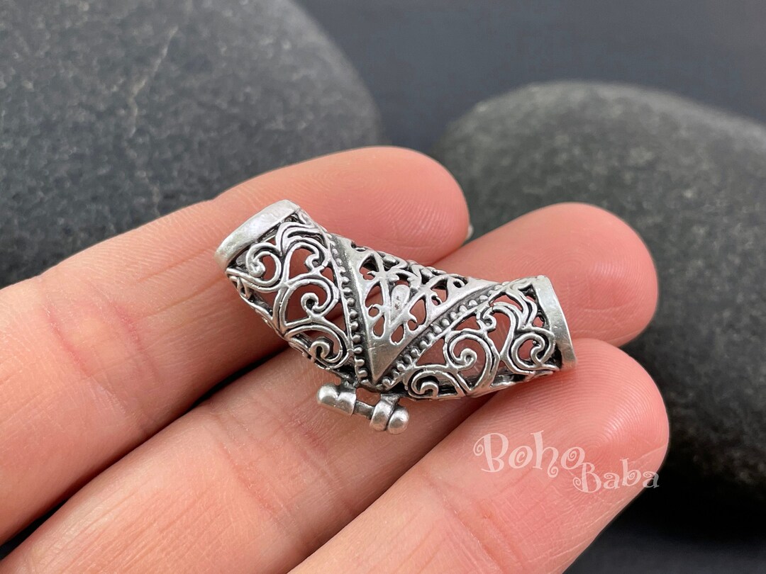 Antique Silver Filigree Pendant Bail, Necklace Connector, Scarf Bails ...