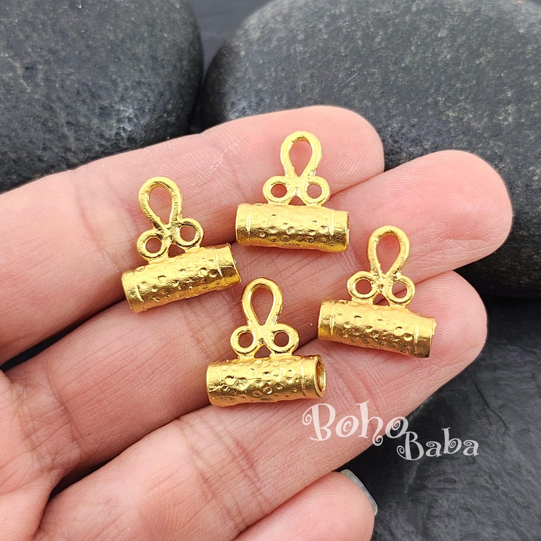 Tribal Gold Bails, Gold Pendant Bail, Necklace Connector, Gold Charm ...