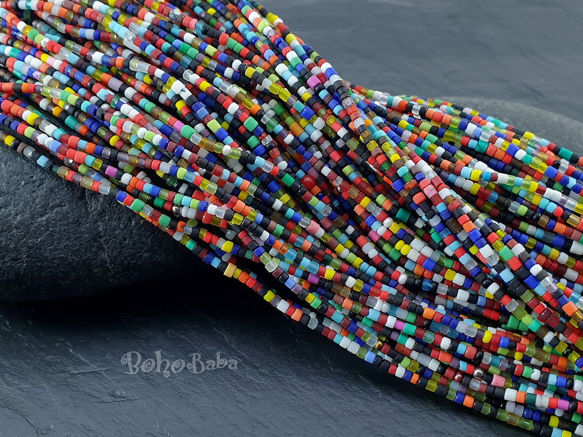 Afghan Beads Multicolor Bead Strands Ethnic Beads Seed - Etsy