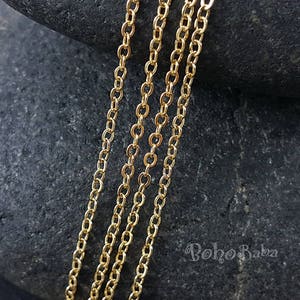 Dainty Gold Chain, Link Chain, Cable Chain, Delicate Gold Chain, 1 ...