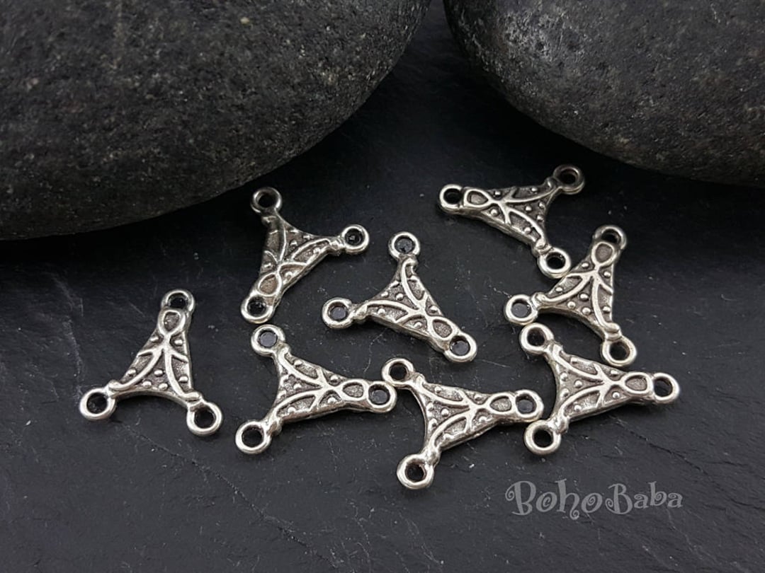 8 Pc, Multi Strand Connectors, Antique Silver Plated, Necklace ...
