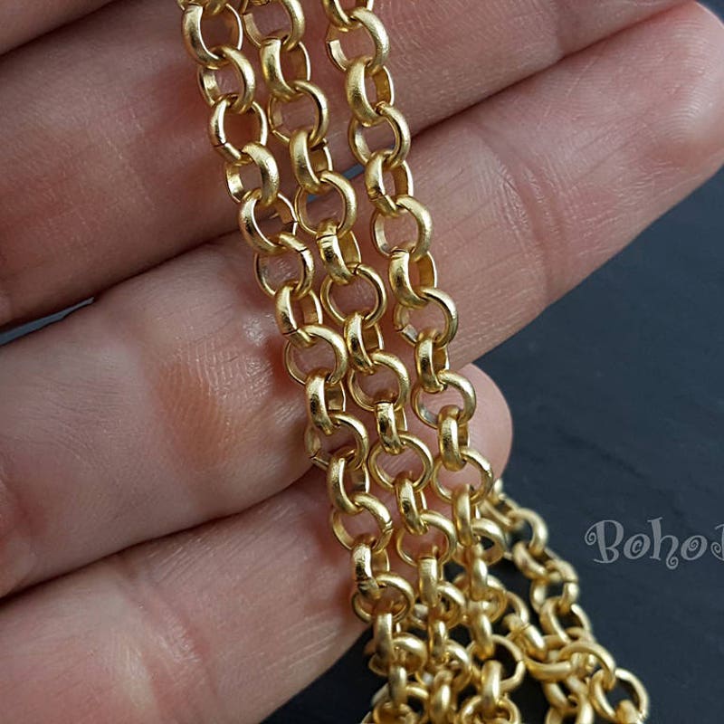 Brushed Gold Necklace Matte - Etsy