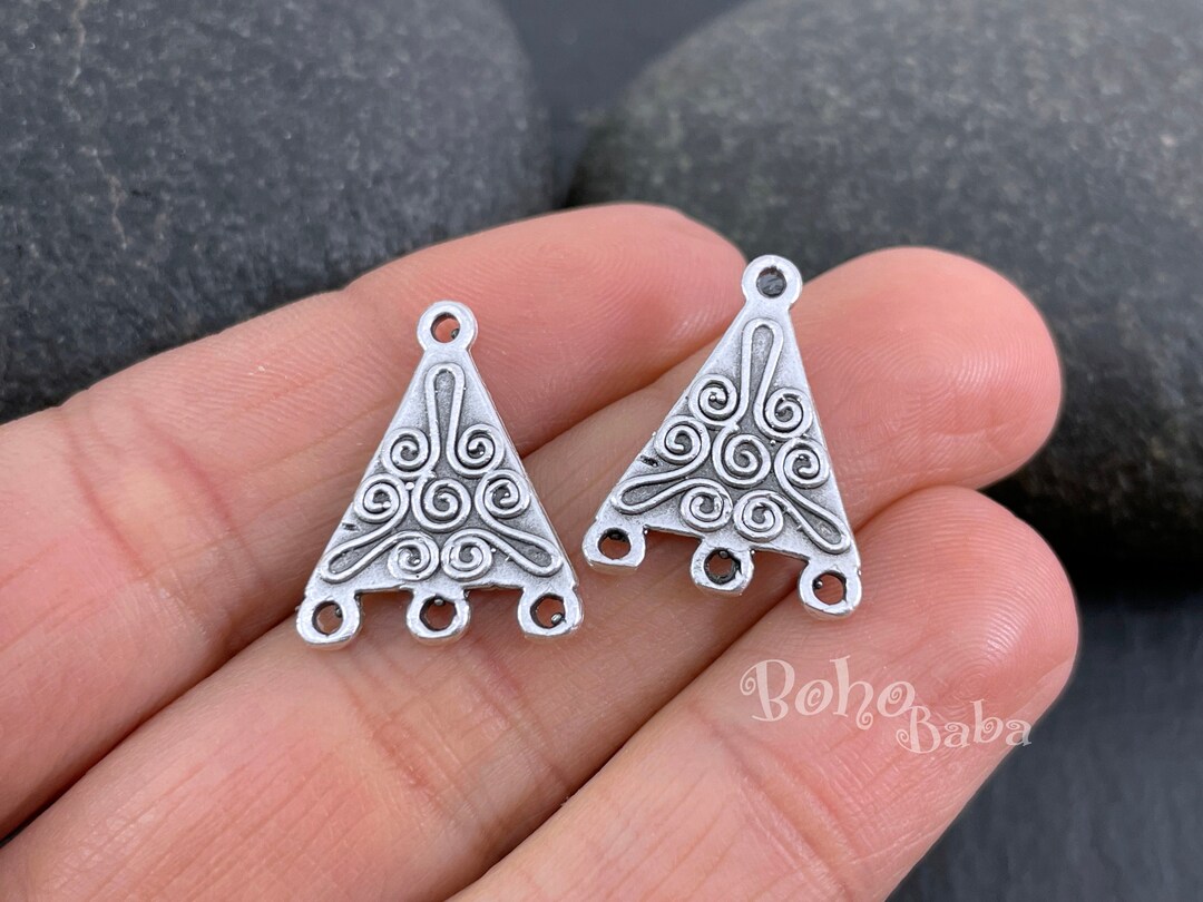 Silver Tribal Triangle Multi Link Connector, Multi Strand Connector ...
