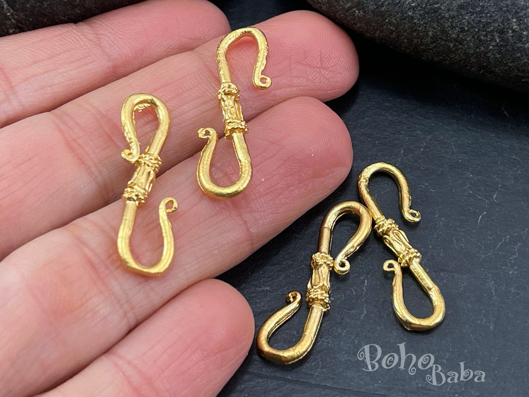 Gold S Clasp, Gold S Hook Clasp, Gold Necklace Clasps, Gold Plated ...