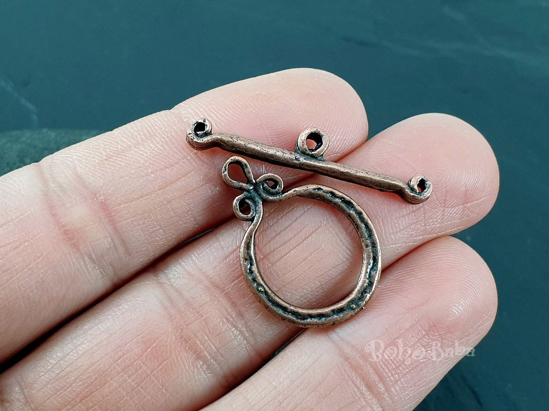 Copper Toggle Clasps, Toggle Clasp Set, Copper Plated, Copper Loop ...
