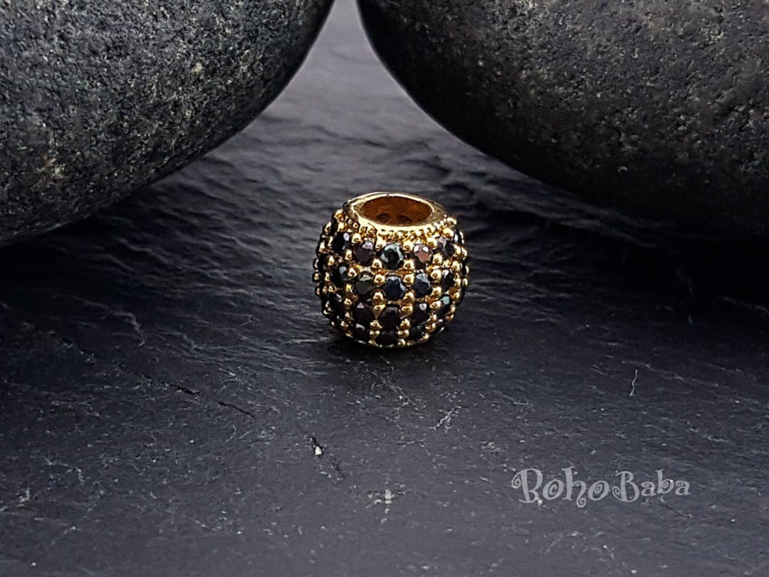 Micro Pave Beads Gold Pave Beads Rhinestone Beads Pave - Etsy
