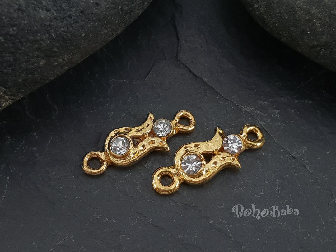 Tulip Connector Charms, Mini Tulip Charms, Mini Gold Charms, Gold Tulip ...