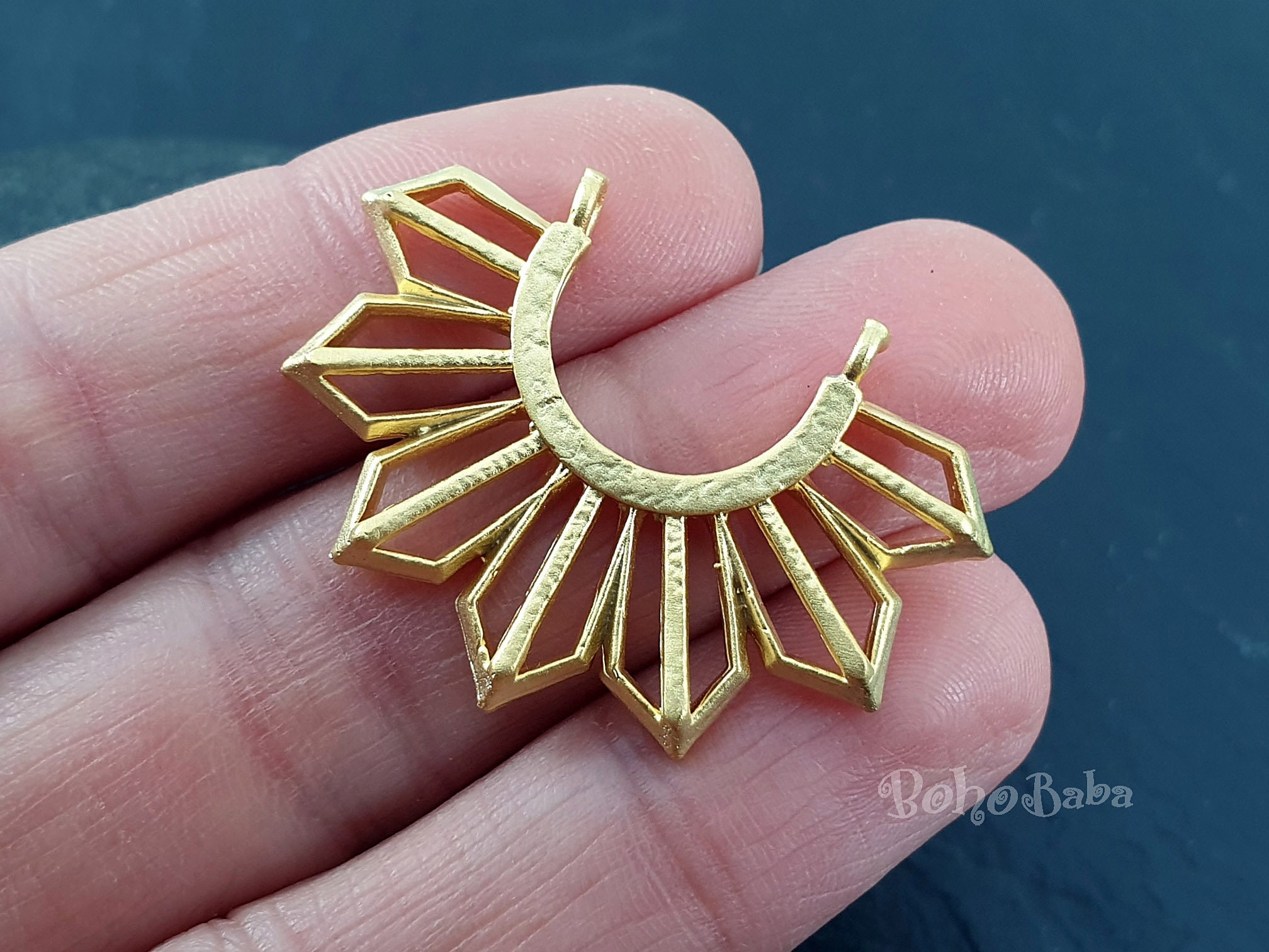 Sunburst Pendant, Sun Ray Charm, Gold Sun Charm, Earring Charm, Sun ...