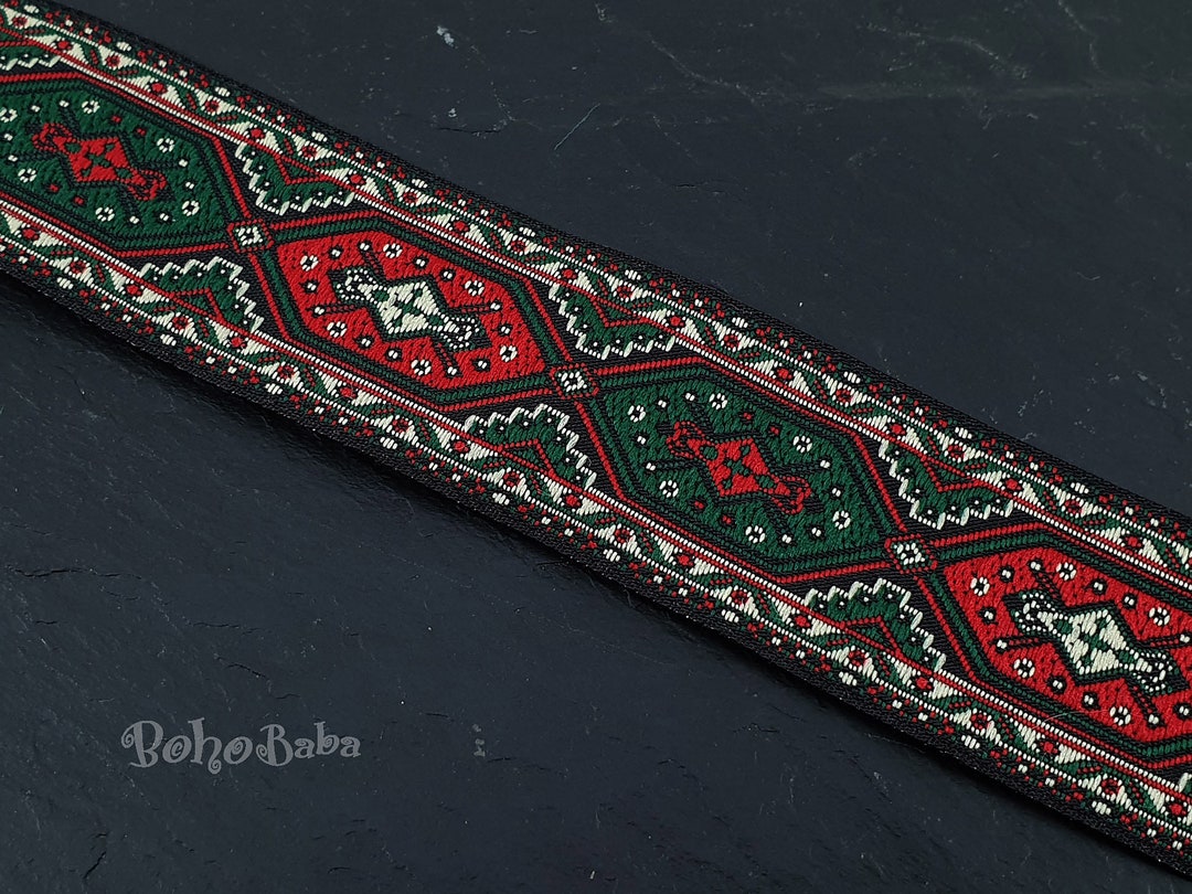 Embroidered Woven Ribbon, Wide Trim, Jacquard Ribbon, Jacquard Trim ...