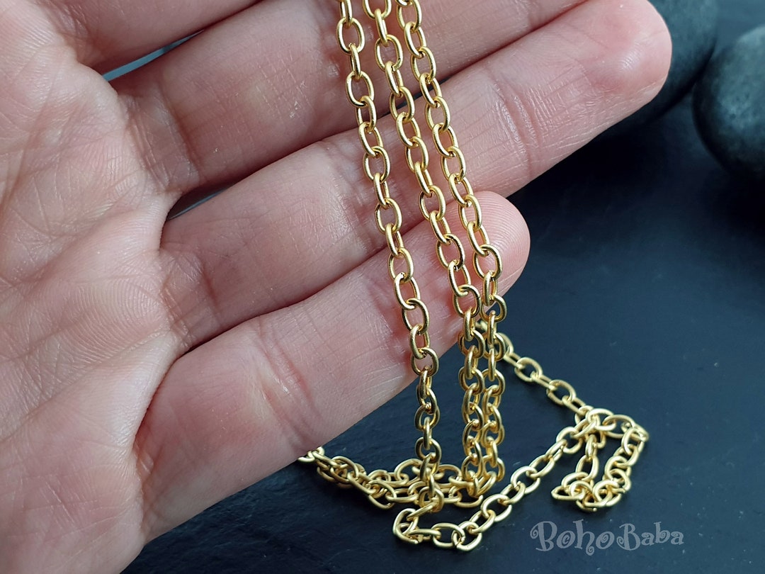 Dainty Gold Chain, Delicate Gold Chain, Link Chain, Cable Chain, 1 ...