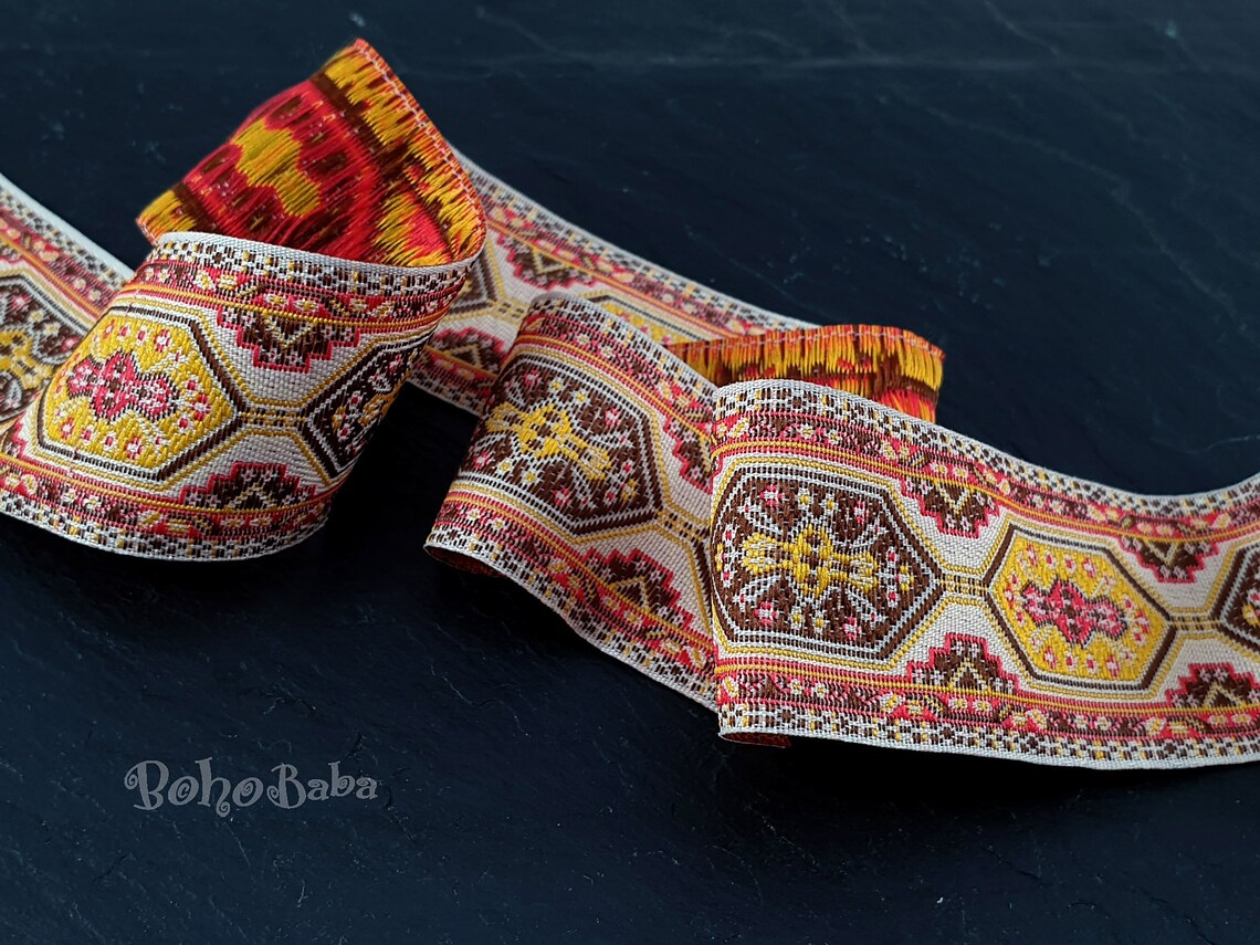 Jacquard Ribbon Wide Trim 32mm Wide Jacquard Trim | Etsy