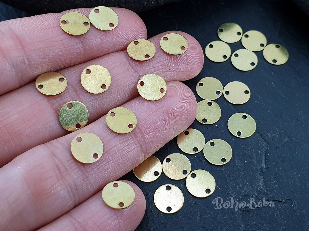 Tiny Connector Discs, Brass Stamping Disc, Disc Tags, Raw Brass ...