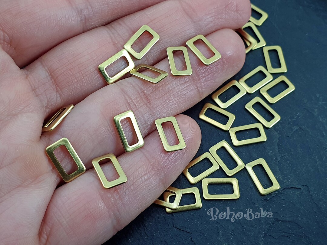 Raw Brass Rectangle Connectors, Rectangle Charms, Geometric Jewelry ...