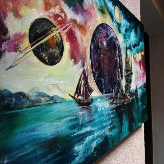 Painting Acrylic Mystic Painting Cosmic Oil Painting Surrealism ...