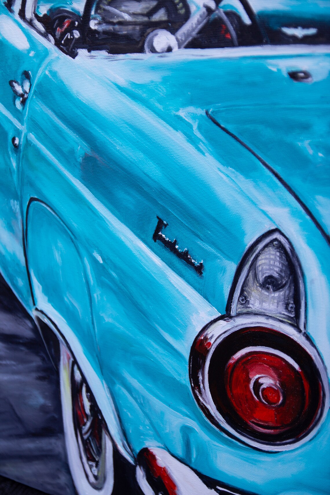 Painting Blue Rare Car - Etsy