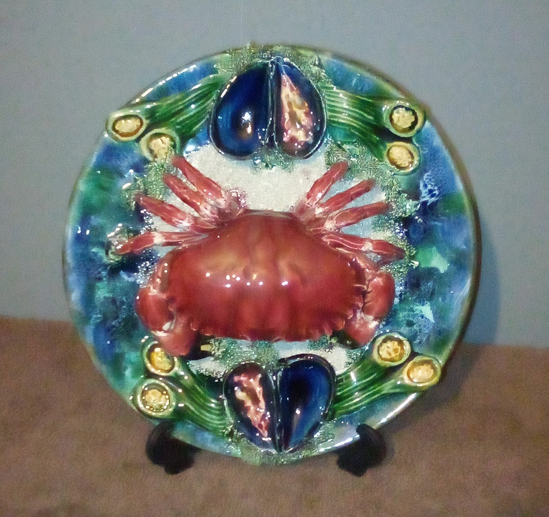 Majolica Crab Plate Palissy Style Crustacean Wall Plate - Etsy