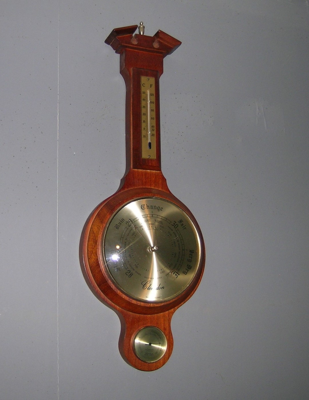 Clevedon Wall Hanging Wood Frame Barometer, Thermometer, Hydrometer - Etsy