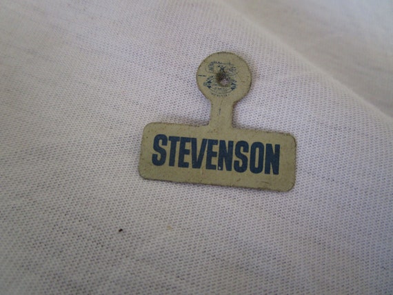 1952 Political Pinback Clip on Type Stevenson | Etsy