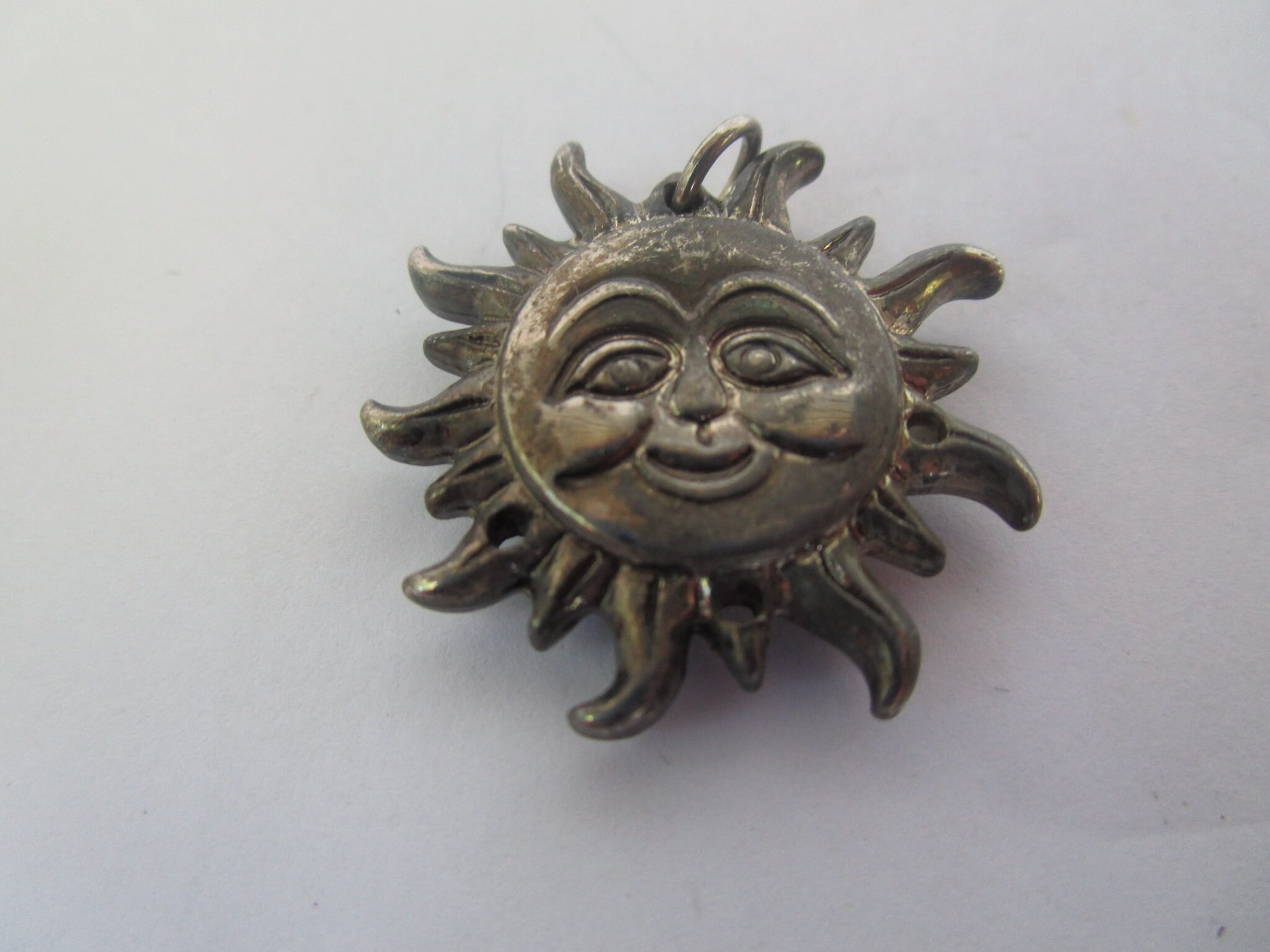 Vintage Sterling Silver Smiling Sun Charm or Necklace Pendant - Etsy.de