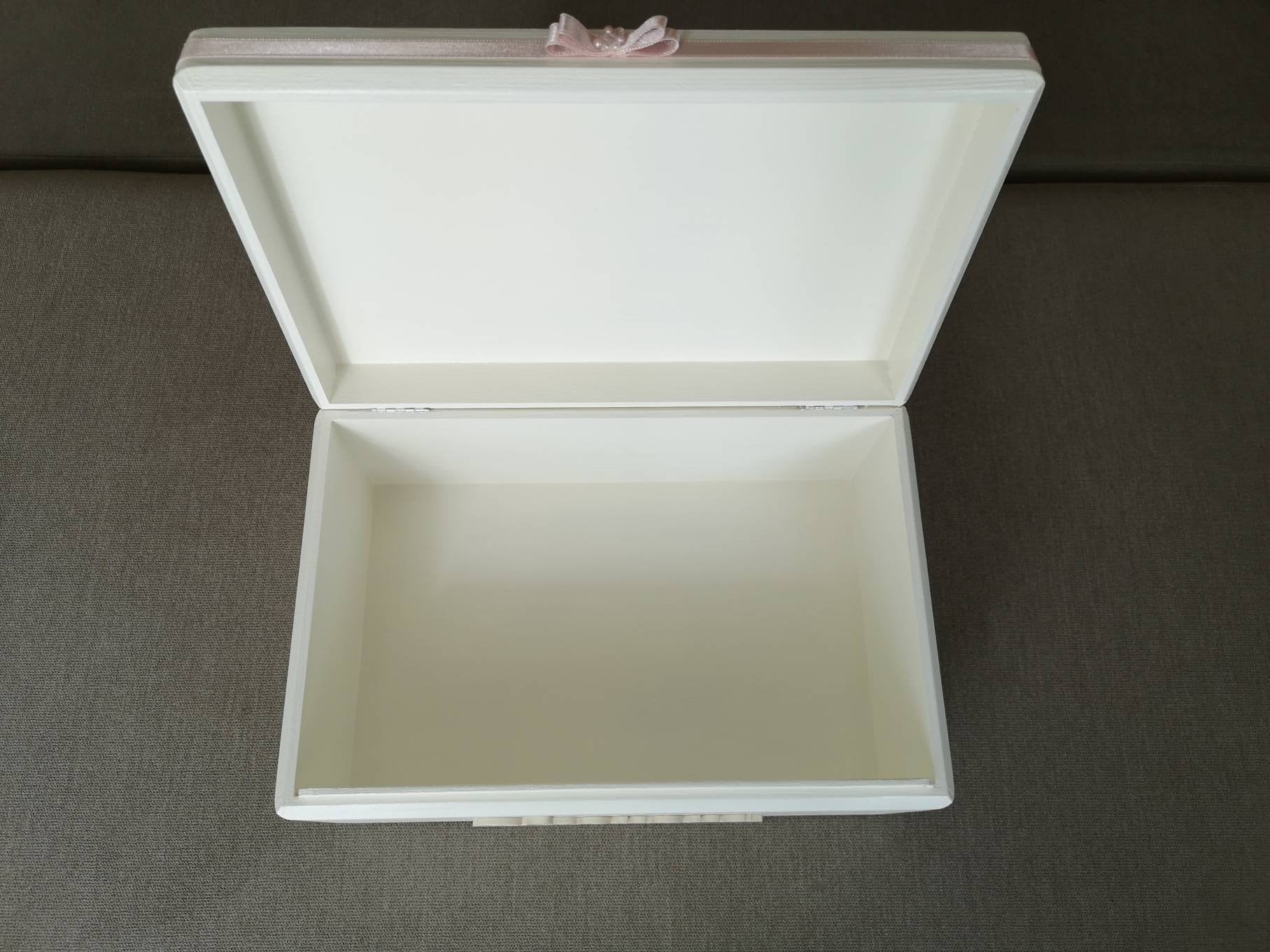 Girl Memory Box, off White and Pink Wooden Box, Keepsake Gift, Keepsake ...