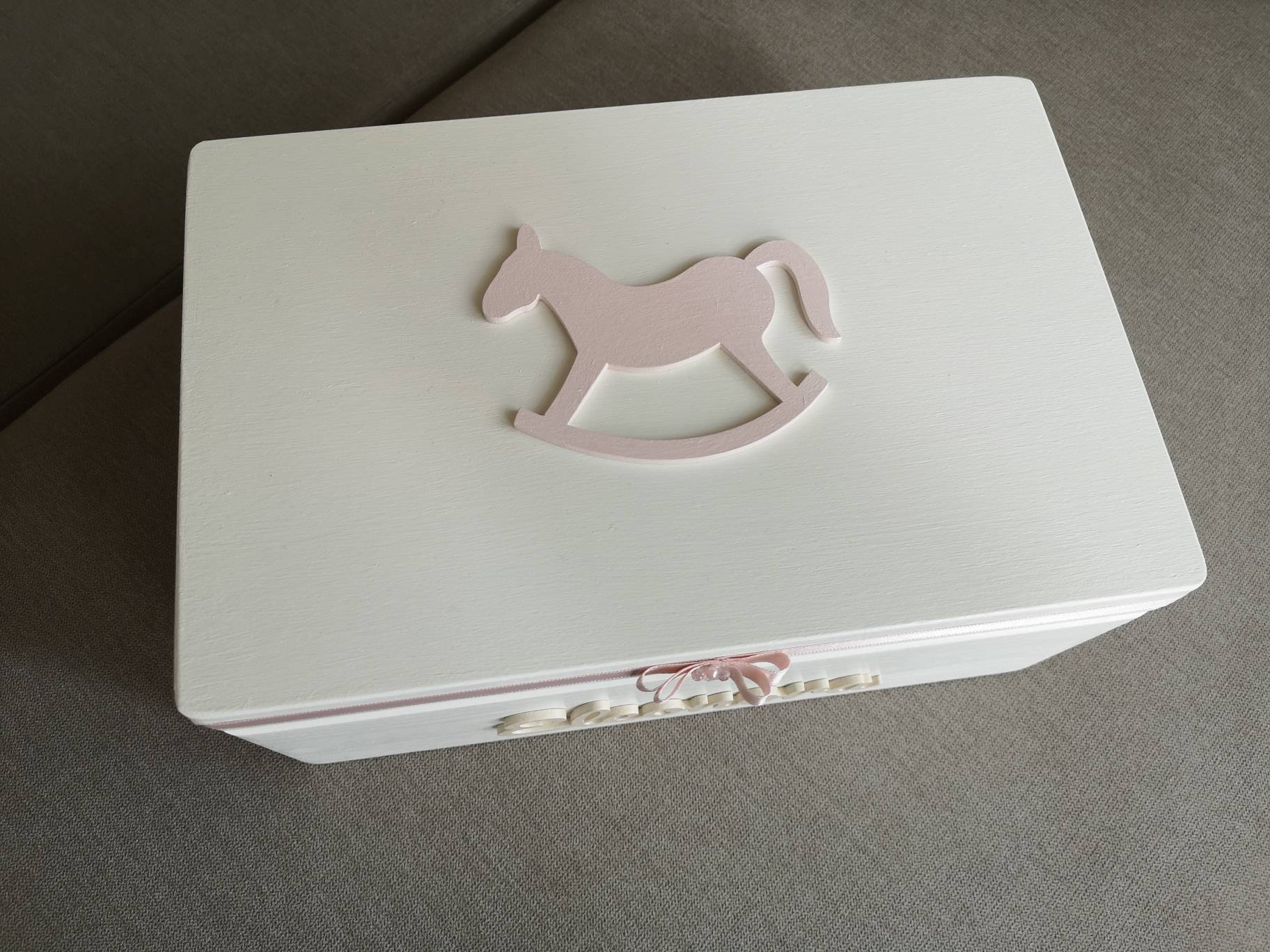 Girl Memory Box, off White and Pink Wooden Box, Keepsake Gift, Keepsake ...