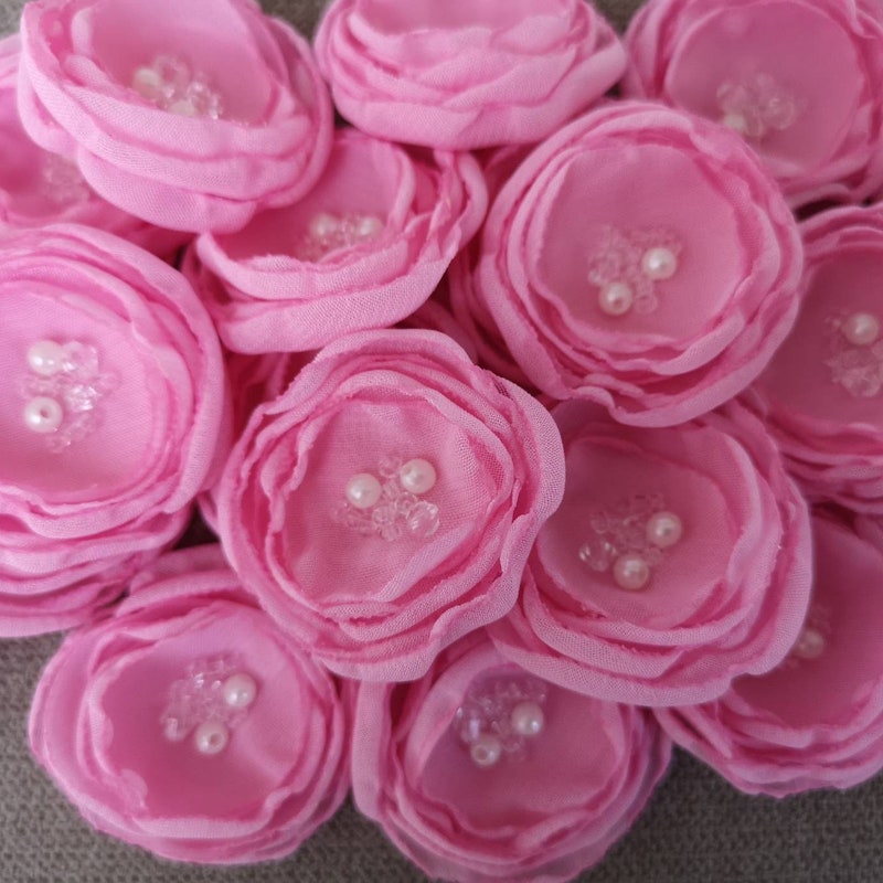 Pink Chiffon Flower - Etsy