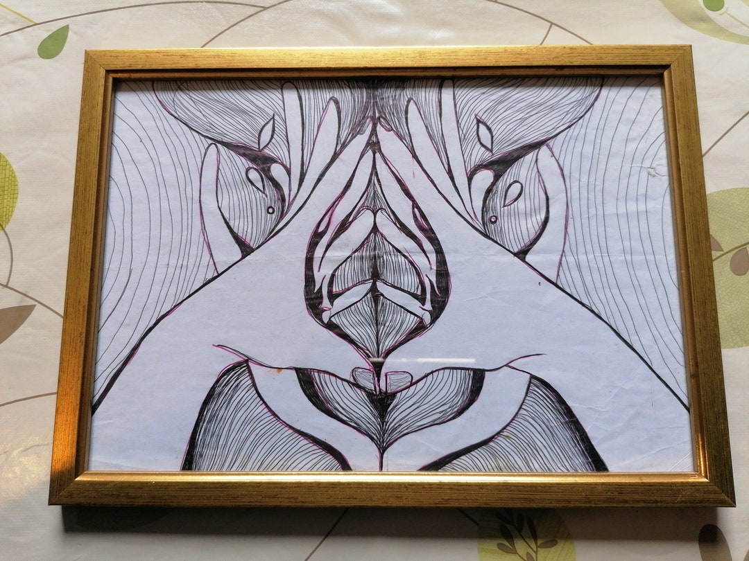 Abstract Psychedelic/trippy Hands Geometric Pen Drawing - Similar to a ...