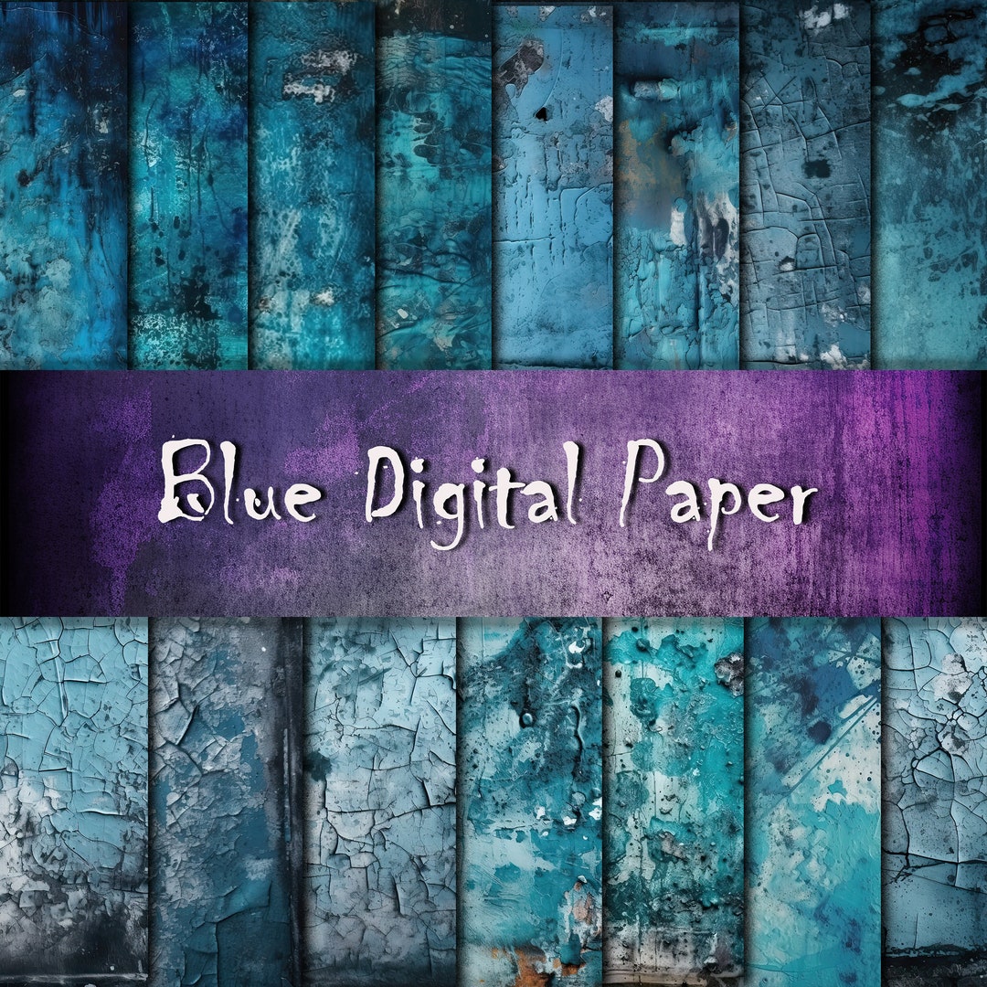 Papel digital de texturas de tono azul Fondos grunge 15 Diseños 12in x ...
