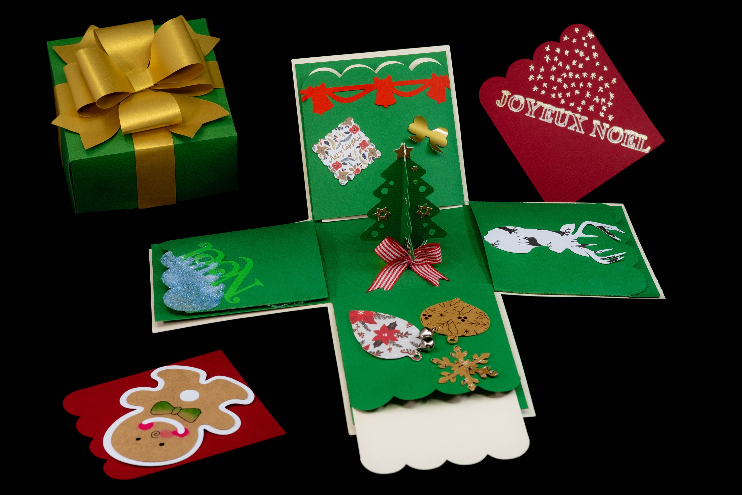 Christmas card with explosion / explosion box christmas | Etsy