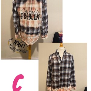 Somebody's Problem Distressed Flannel Shirts Bleached - Etsy