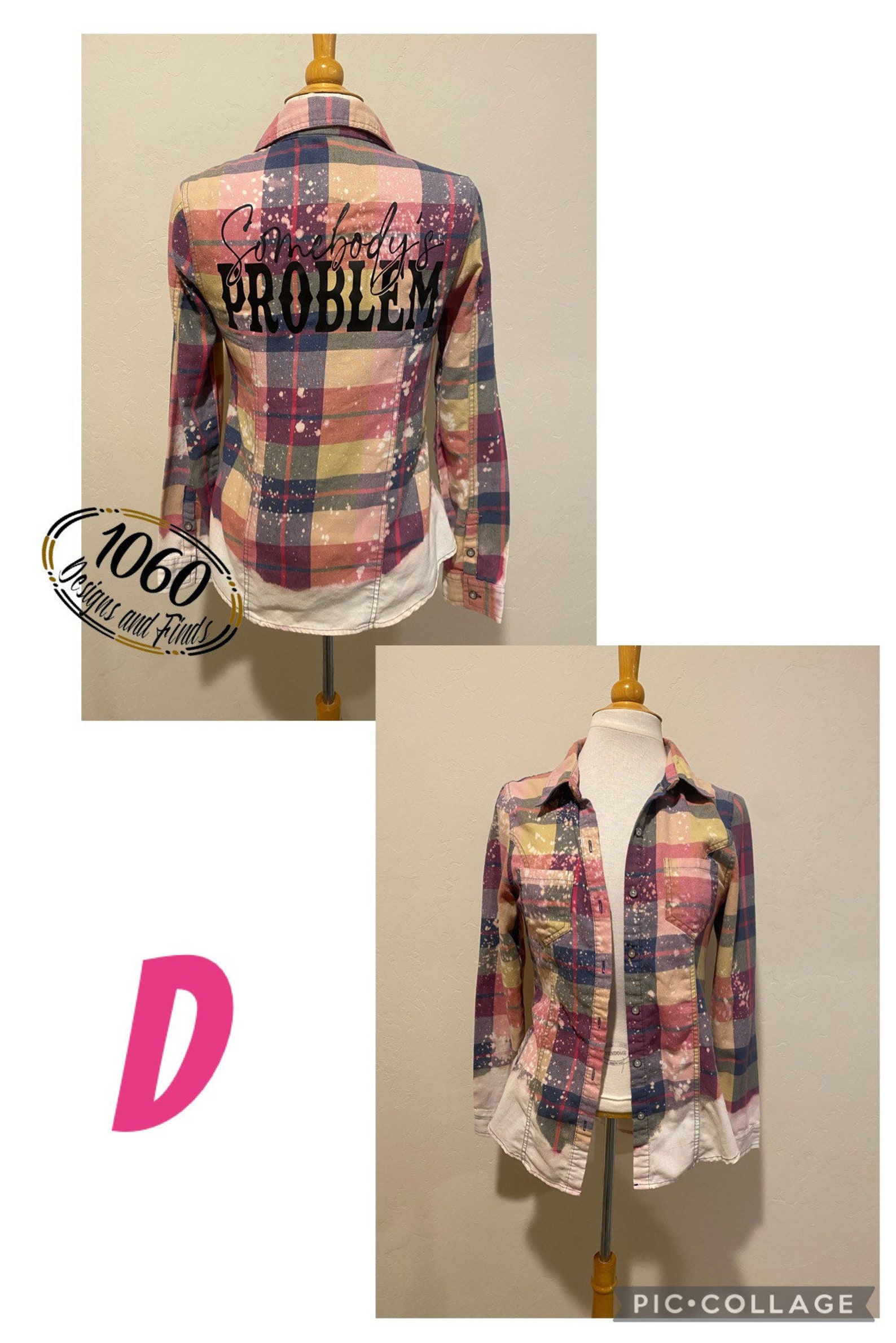Somebody's Problem Distressed Flannel Shirts Bleached - Etsy