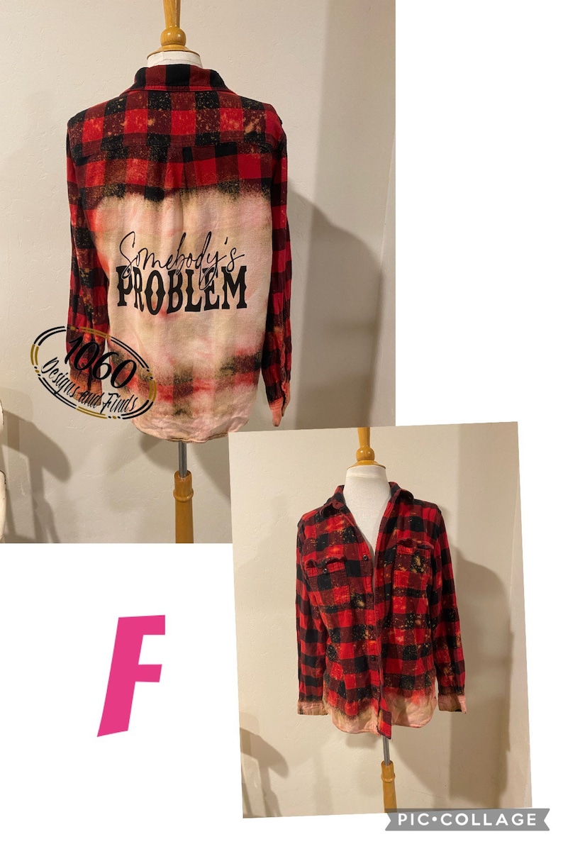 Somebody's Problem Distressed Flannel Shirts Bleached - Etsy
