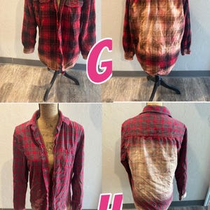 Pick Your Design Blank Distressed Flannel Shirts, Bleached Flannel ...