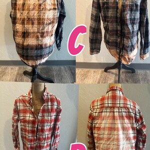 Pick Your Design Blank Distressed Flannel Shirts, Bleached Flannel ...