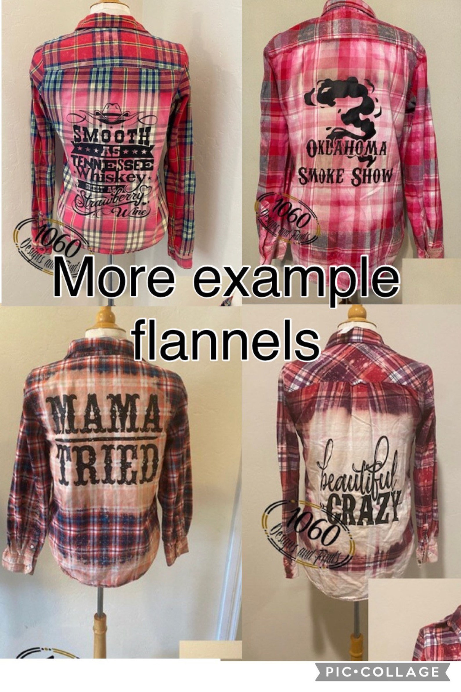 Pick Your Design Blank Distressed Flannel Shirts, Bleached Flannel ...