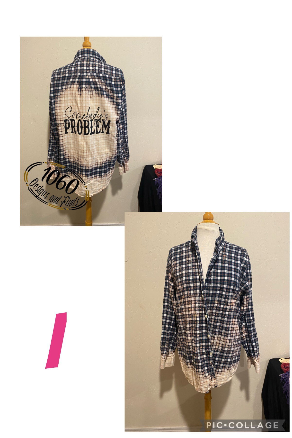Somebody's Problem Distressed Flannel Shirts Bleached - Etsy