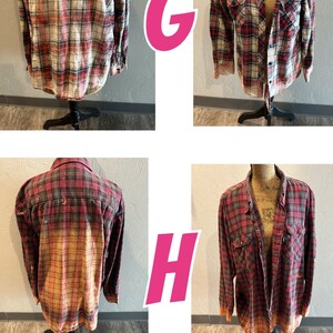 Pick Your Design Blank Distressed Flannel Shirts, Bleached Flannel ...