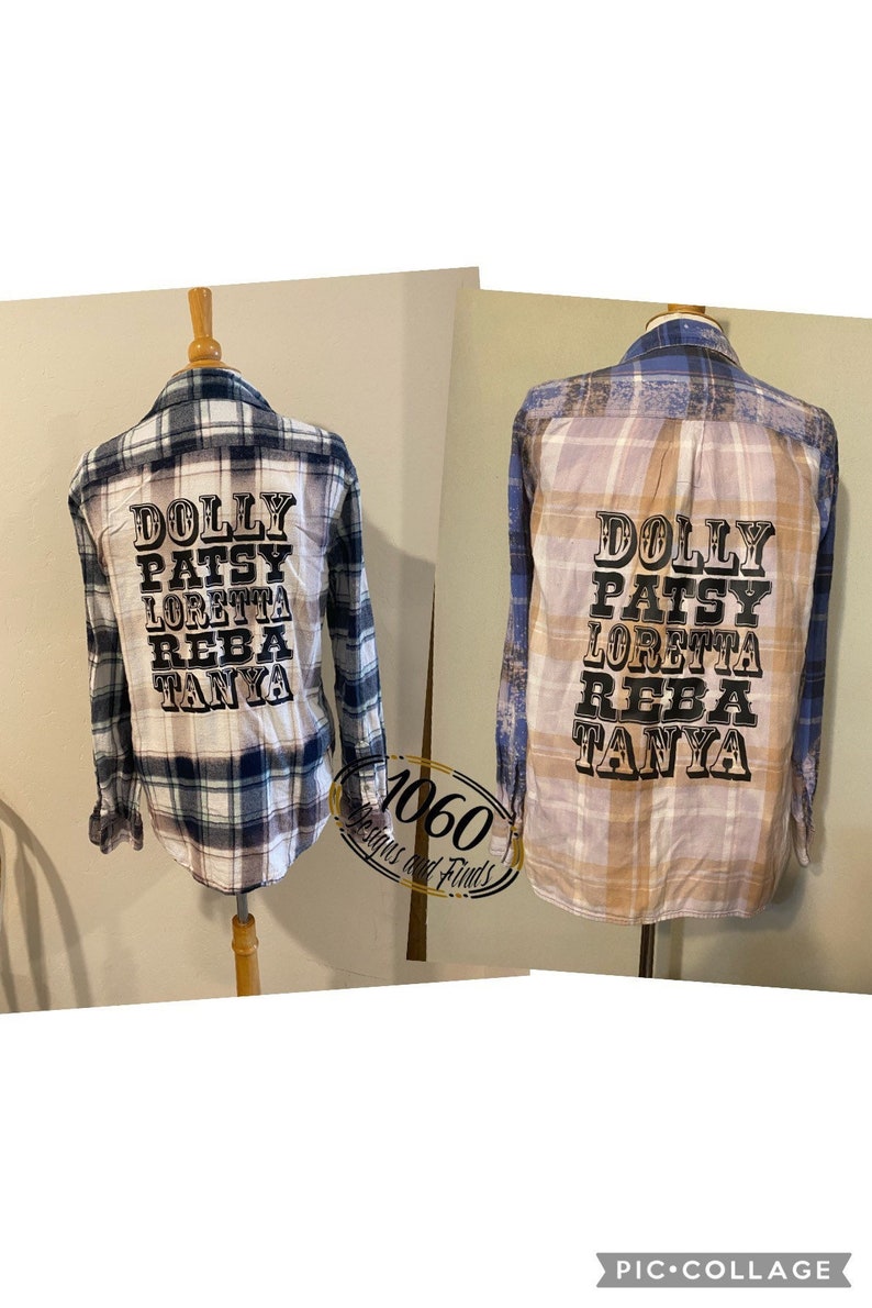 Dolly Patsy Loretta Reba Tanya Distressed Flannel Shirts - Etsy