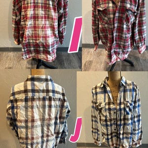 Pick Your Design Blank Distressed Flannel Shirts, Bleached Flannel ...