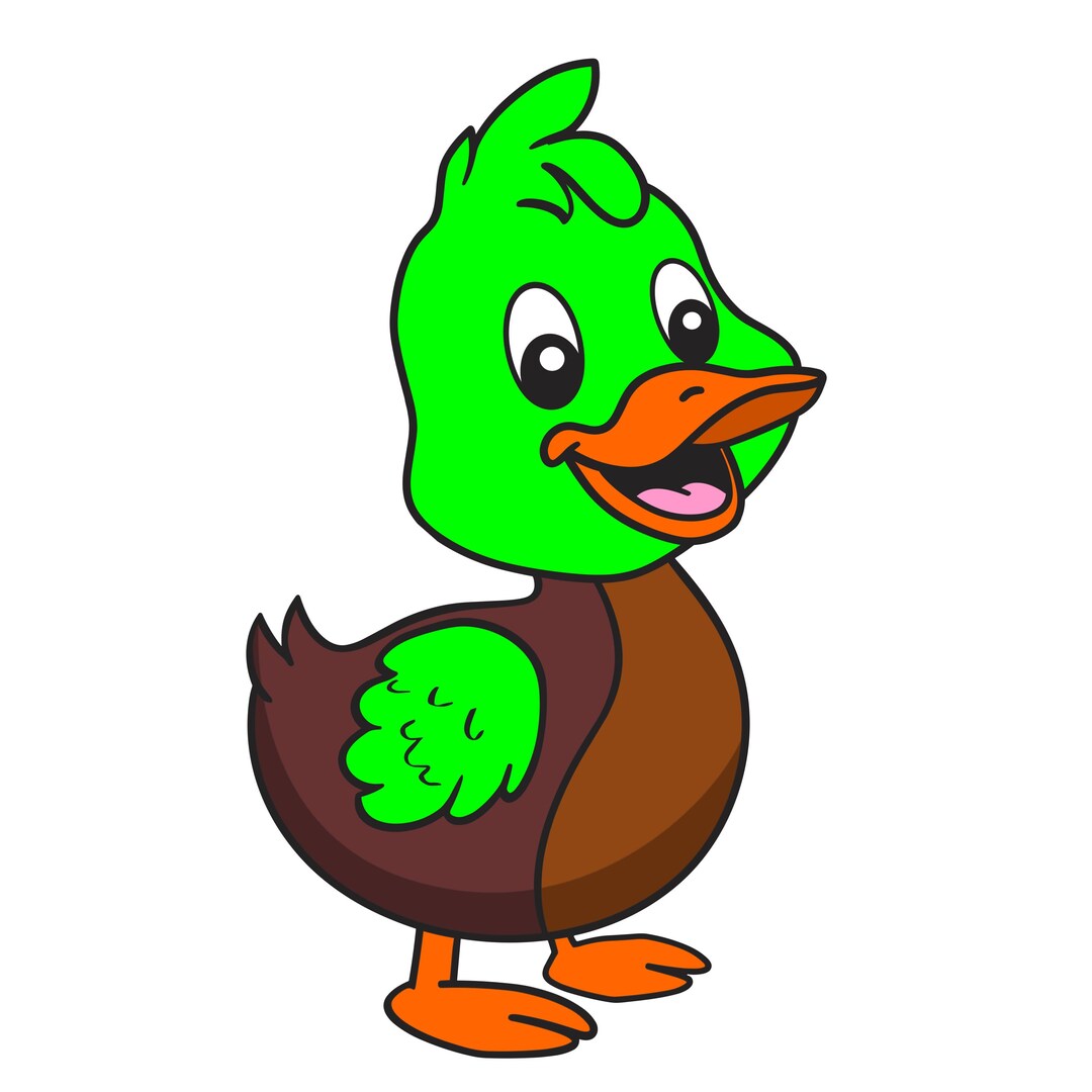 Duckling Doodle Cartoon Logo Design Vector AI Files Included ...