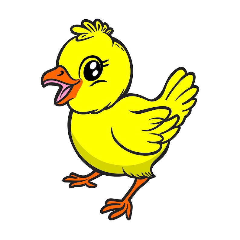 Chick Yellow Doodle Cartoon Logo Design Vector AI Files Included ...