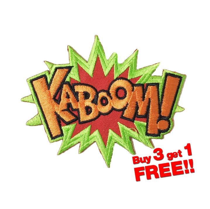 Kaboom Comic Sound Applique IRON ON PATCH Funny Patches Badge | Etsy