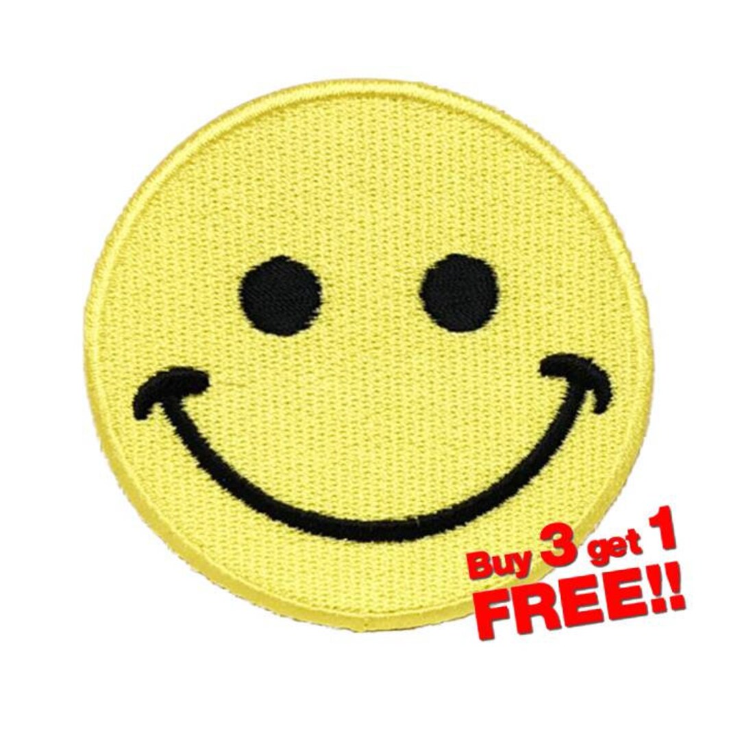 Smiley Applique IRON ON PATCH Funny Patches Badge - Etsy