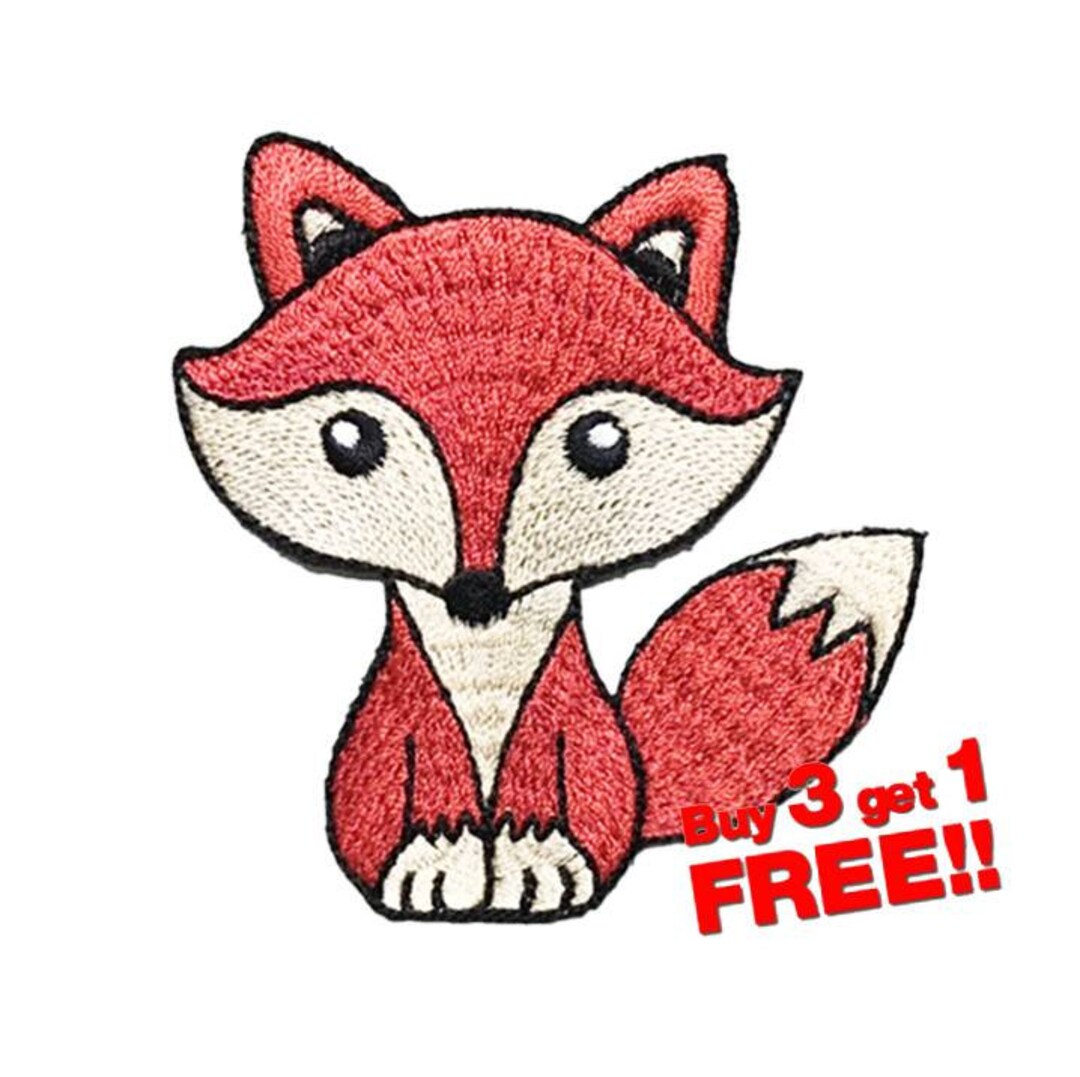 Red Fox Applique IRON ON PATCH Funny Patches - Etsy