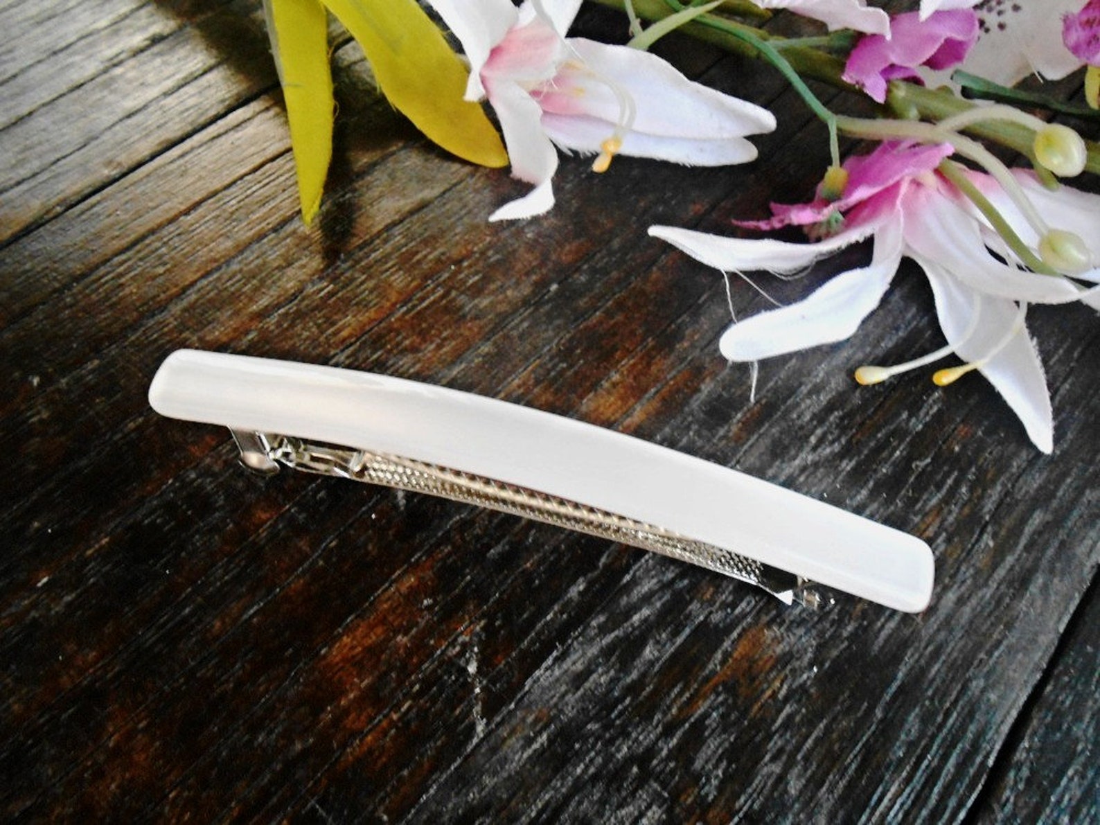 Hair Barrette Light White Hair Pin Clip Barettes Hair Barretts Hair ...