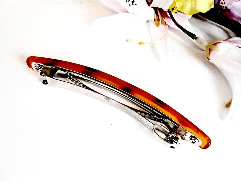 Hair Barrette Orange Brown Hair Pin Clip Barettes Hair Barretts Acrylic ...